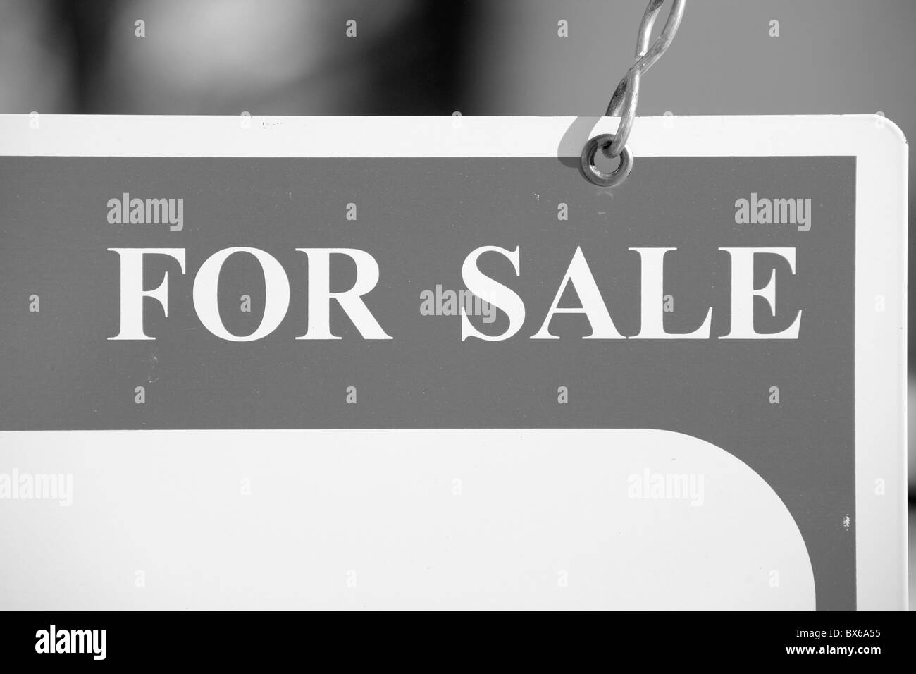 Property for sale sign Black and White Stock Photos & Images - Alamy