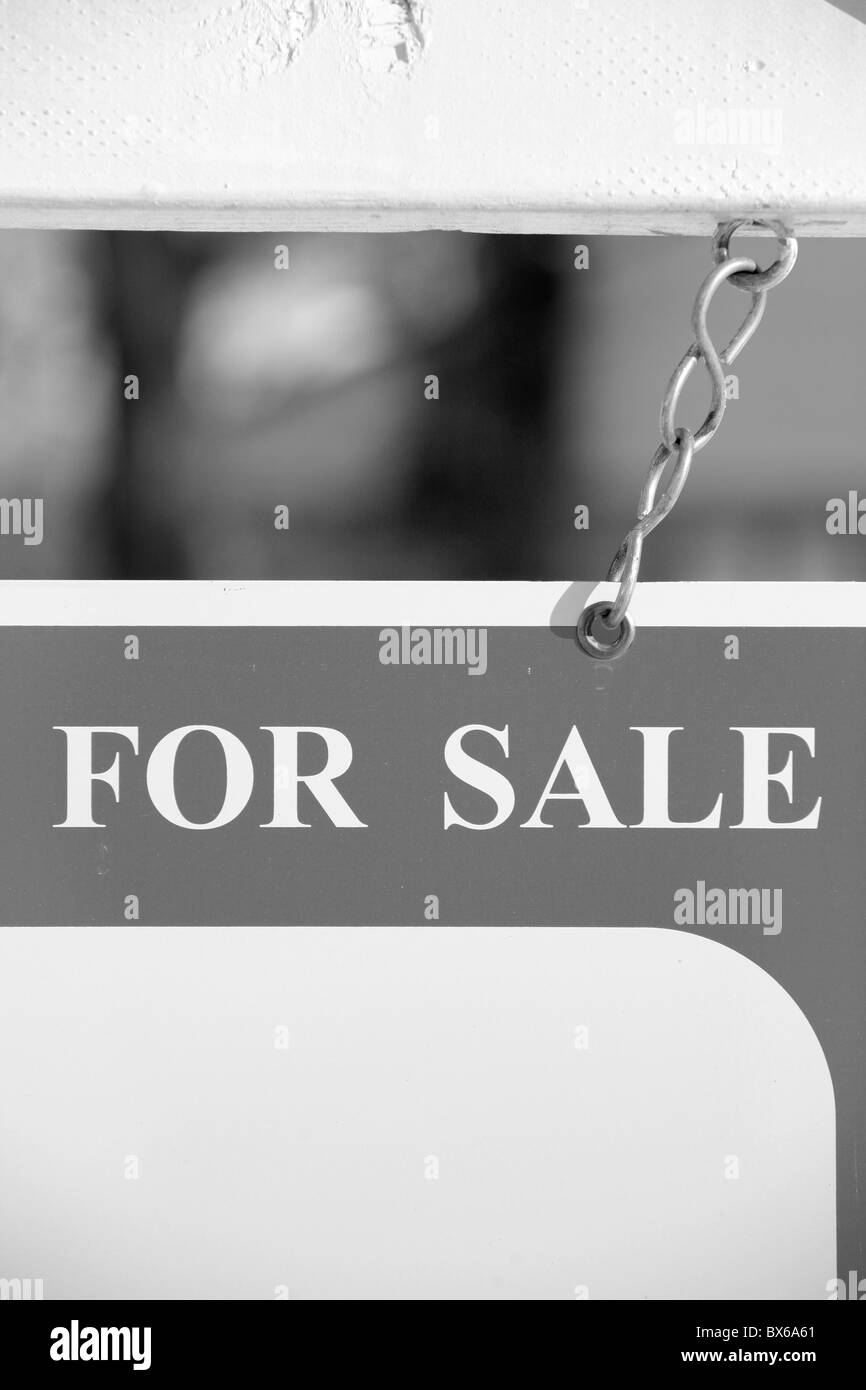 Blue and White For Sale Sign Stock Photo - Alamy