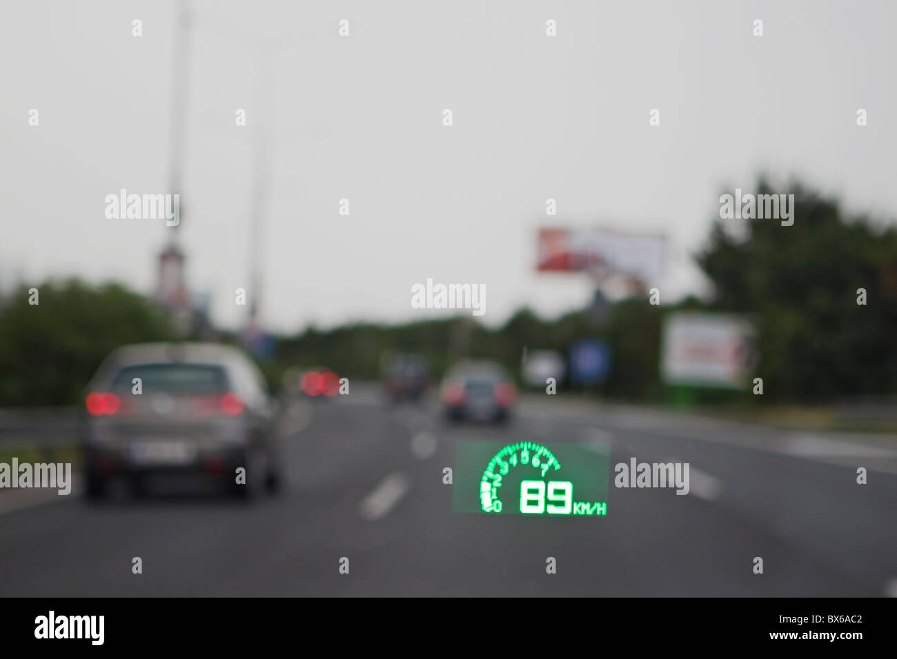 A head-up display (HUD) in Saab 9-5 Vector TiD4 pictured in Prague ...