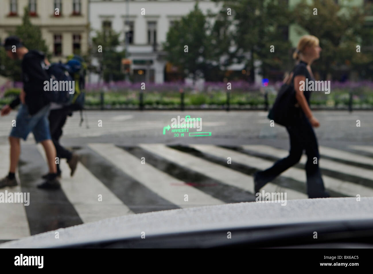 A head-up display (HUD) in Saab 9-5 Vector TiD4 pictured in Prague ...