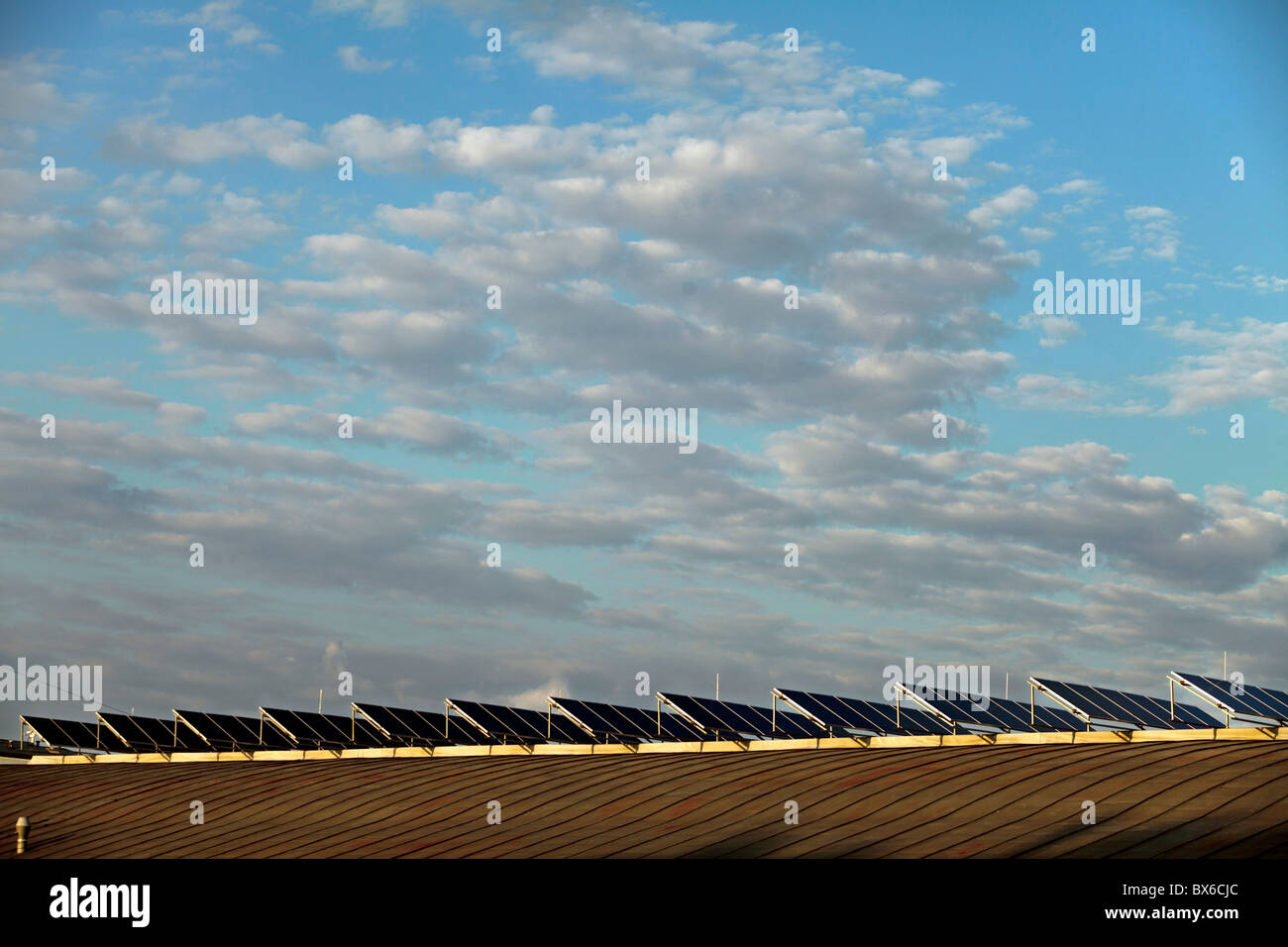 Solar panels on roof of a shopping center in in Opava. (CTK Photo/Rene ...