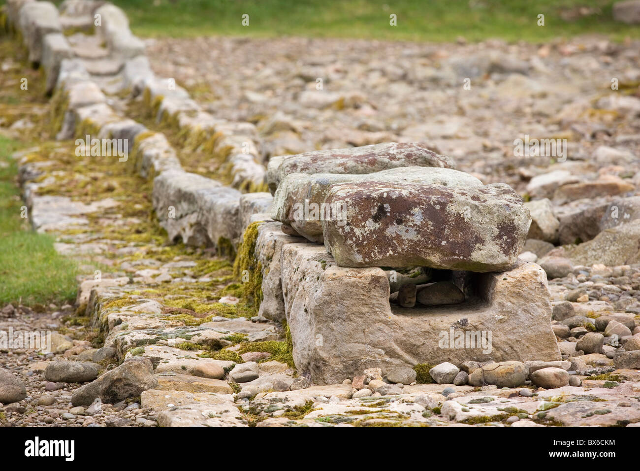 Aqueduct at Corbridge Roman Town, Northumberland, England Stock Photo ...