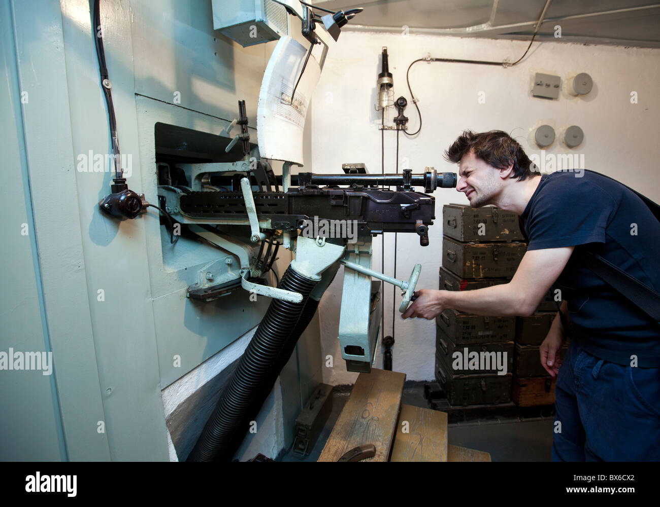 heavy machine gun TK vz. 37, interior, Fort MO-S 19 Alej,Museum of the ...