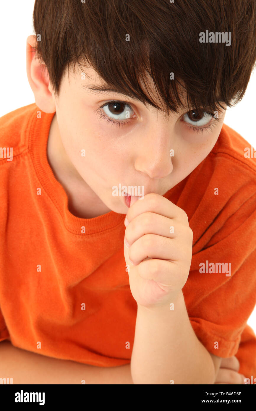 Adorable six year old boy sucking his thumb Stock Photo - Alamy
