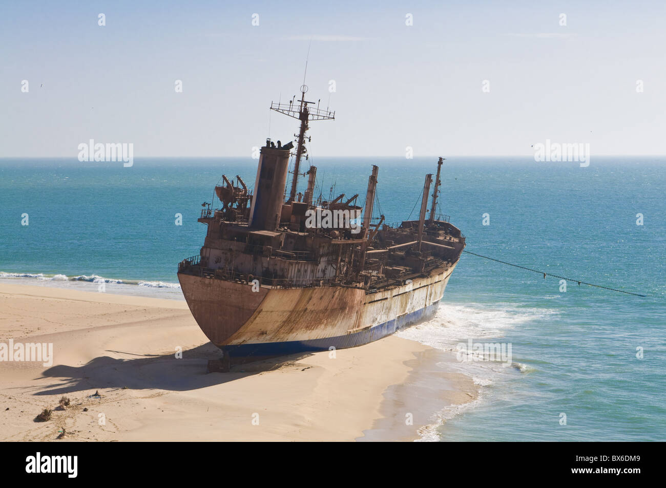 Stranded vessel at a beach of Cap Blanc, Nouadhibou, Mauritania, Africa ...