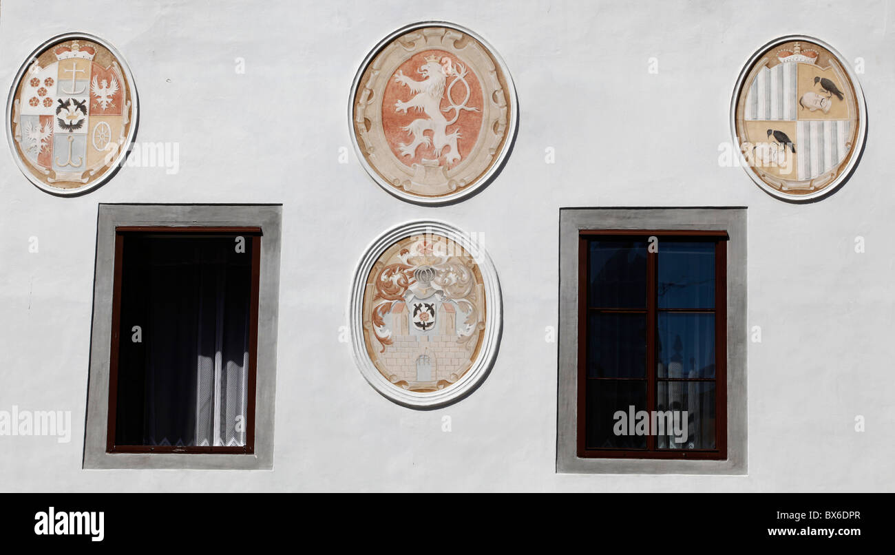 city, town, center, old, historic, buildings, town hall, coat of arms ...