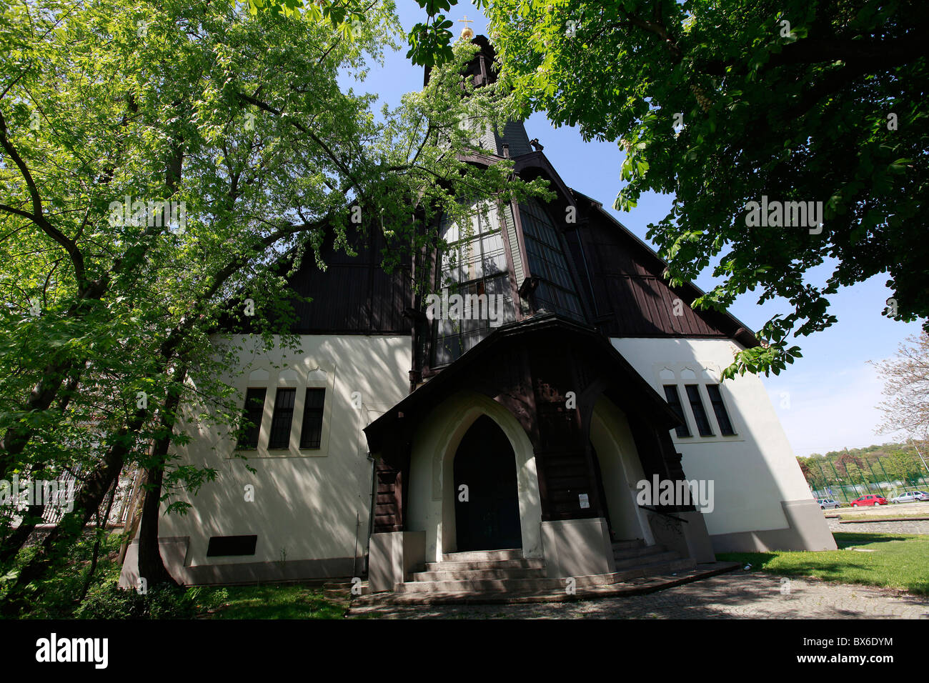 Prague, Liben, church of St. Vojtech, Art Nouveau architecture designed ...