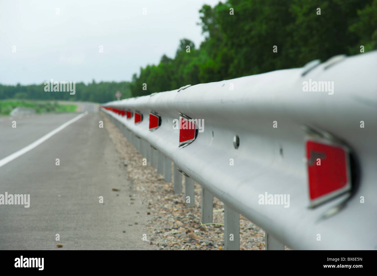Road protections on turn of high-speed road Stock Photo - Alamy