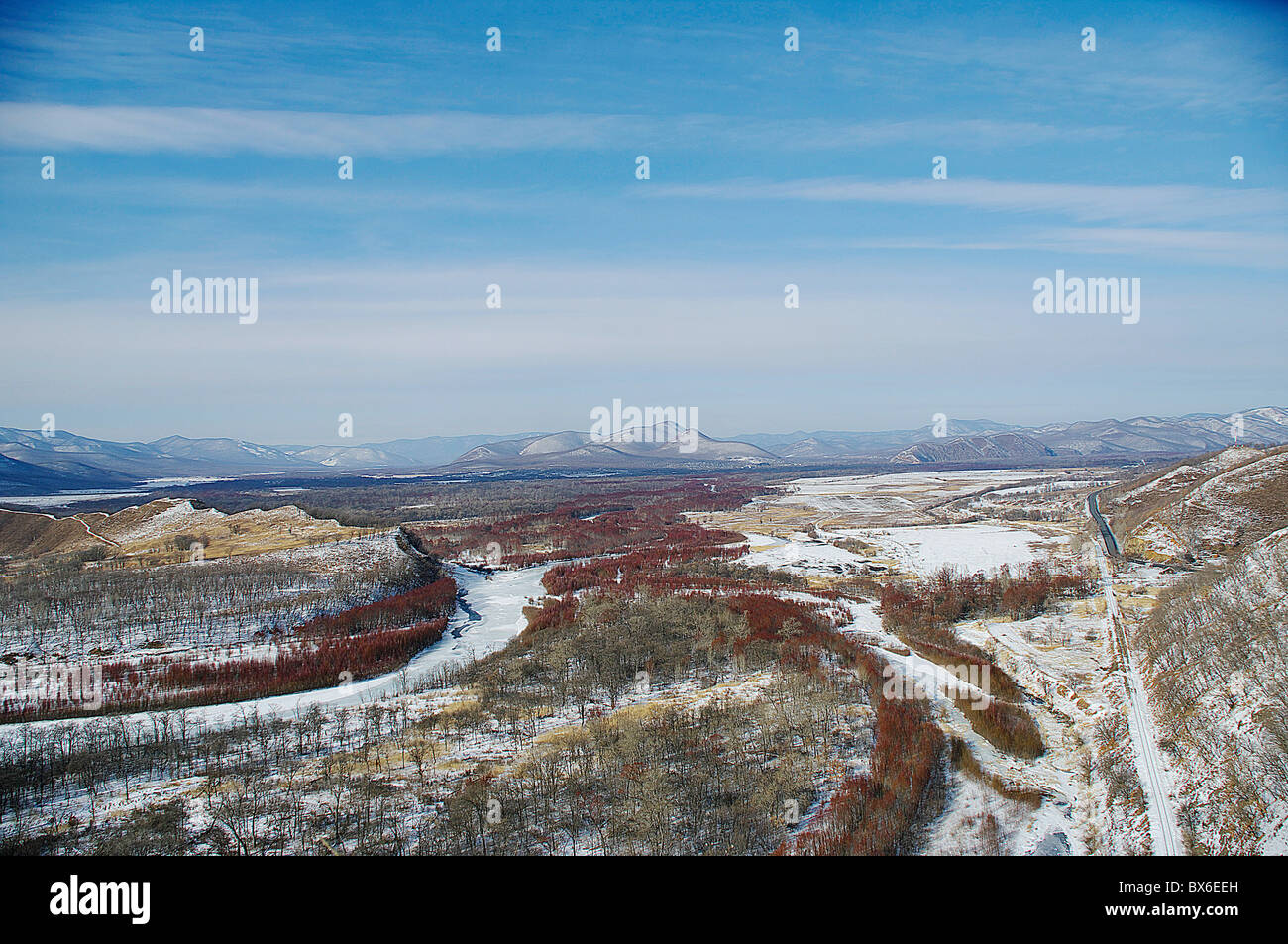 russia primorsky krai a winter landscape with snow Stock Photo - Alamy