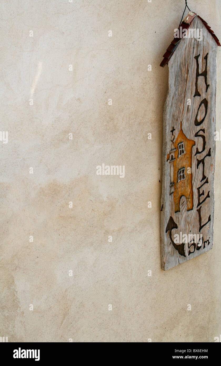 hostel sign, tourist accommodation Stock Photo - Alamy