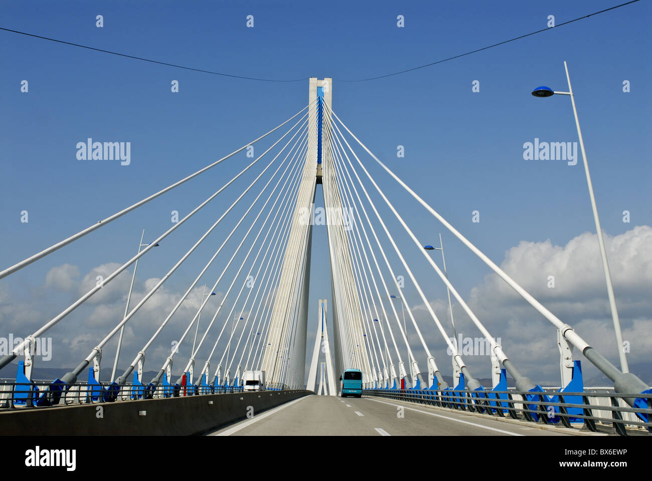 Giant bridge across the Gulf of Corinth, near Patra, Peloponnese ...