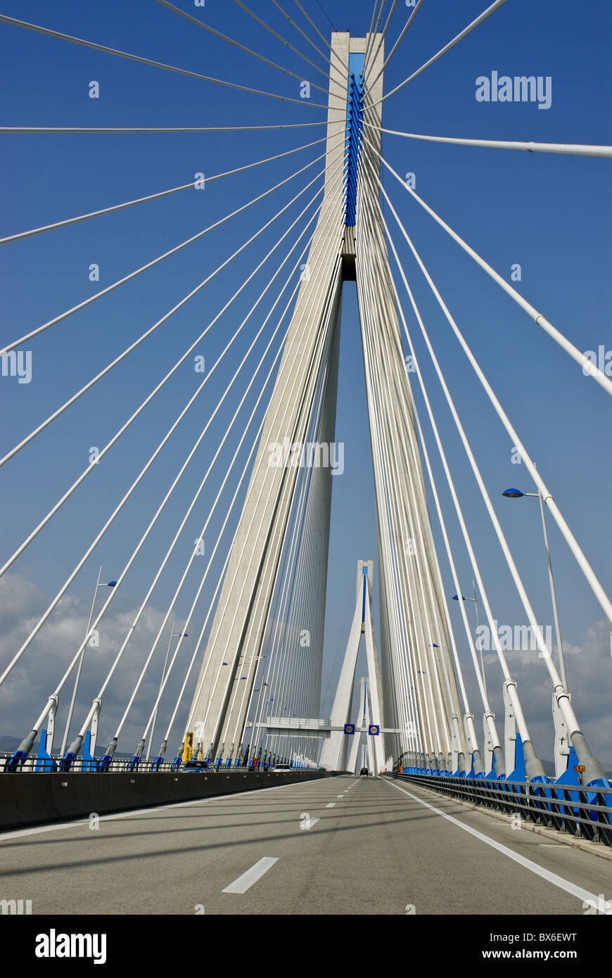 Giant bridge across the Gulf of Corinth, near Patra, Peloponnese ...