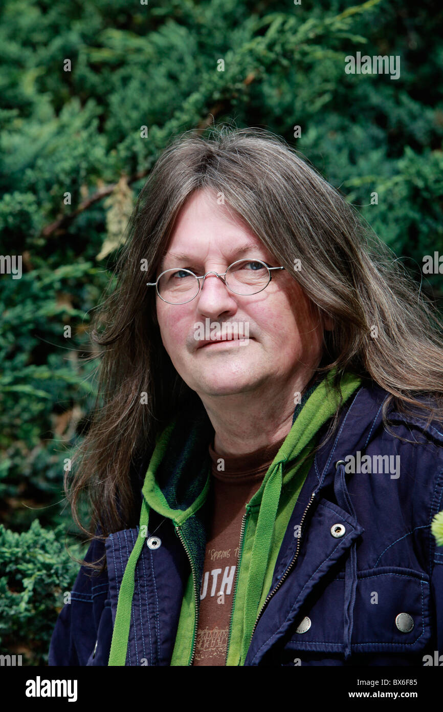 Czech musician Ivan Hlas poses for a photo at a playground in Prague ...