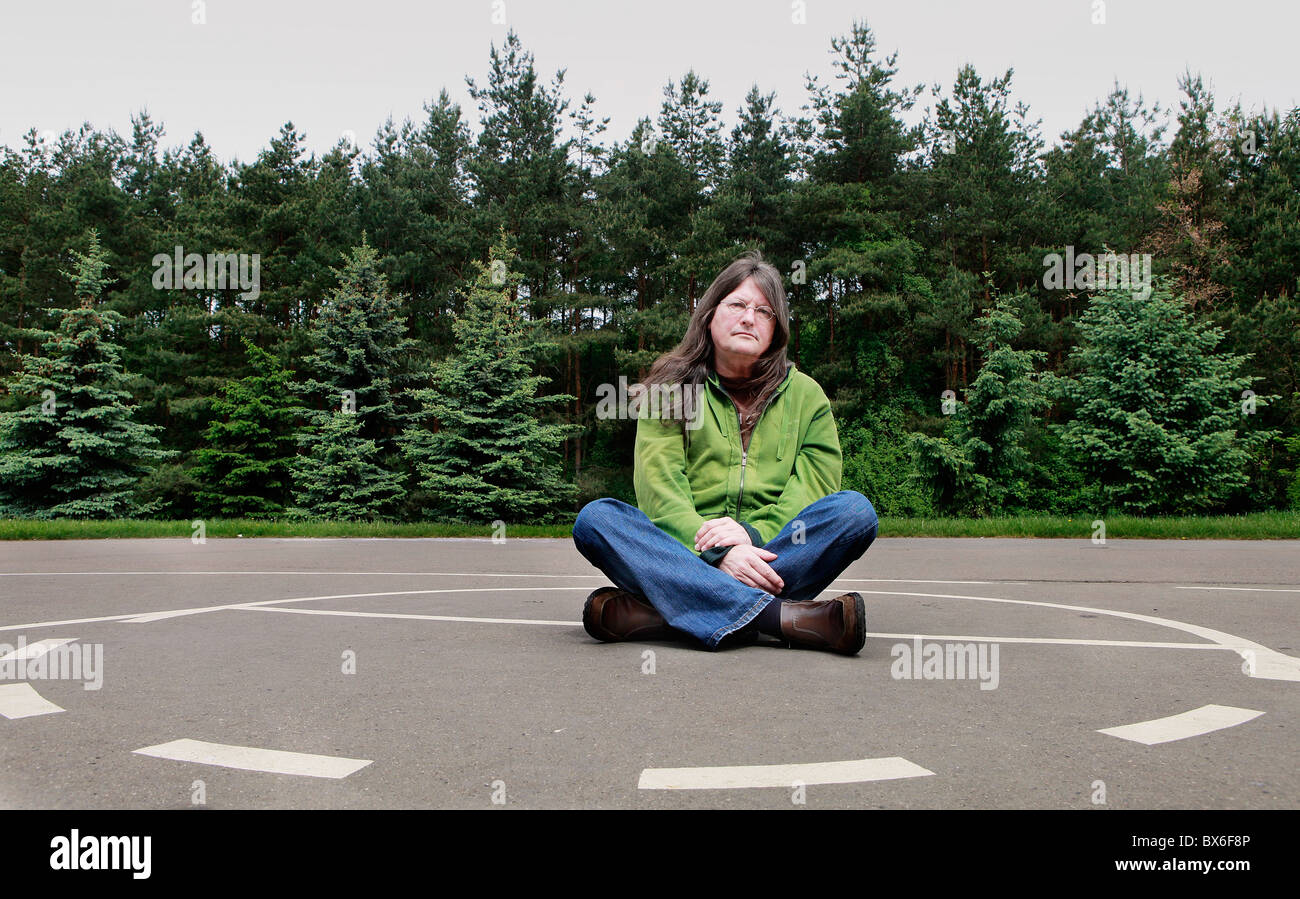 Czech musician Ivan Hlas poses for a photo at a playground in Prague ...