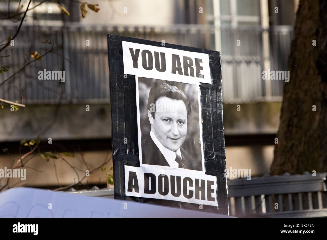Placard carried during student protest against tuition fees Stock Photo ...