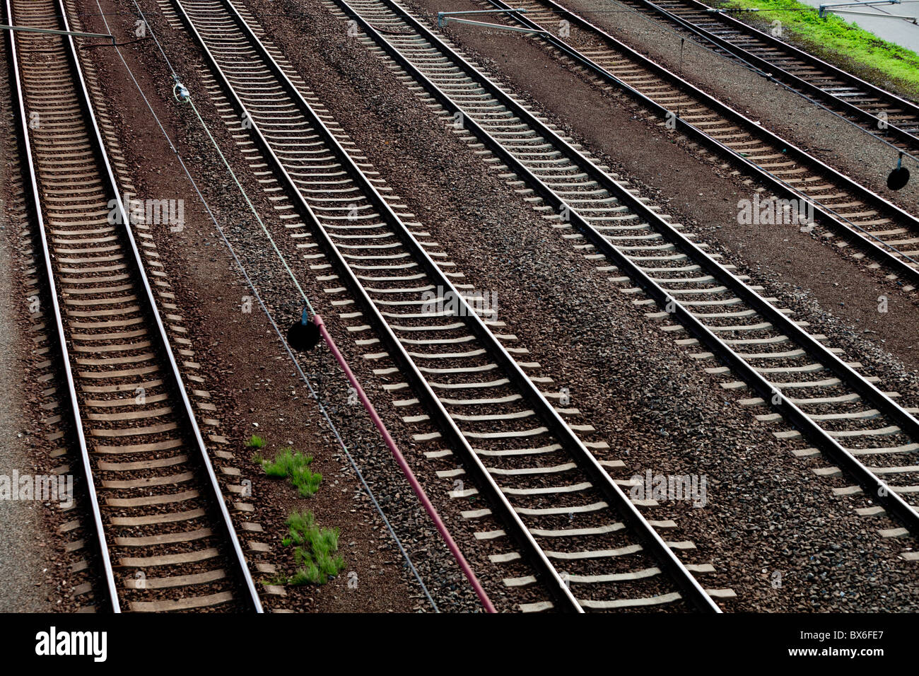 railway, tracks, corridor, Studenka Stock Photo - Alamy