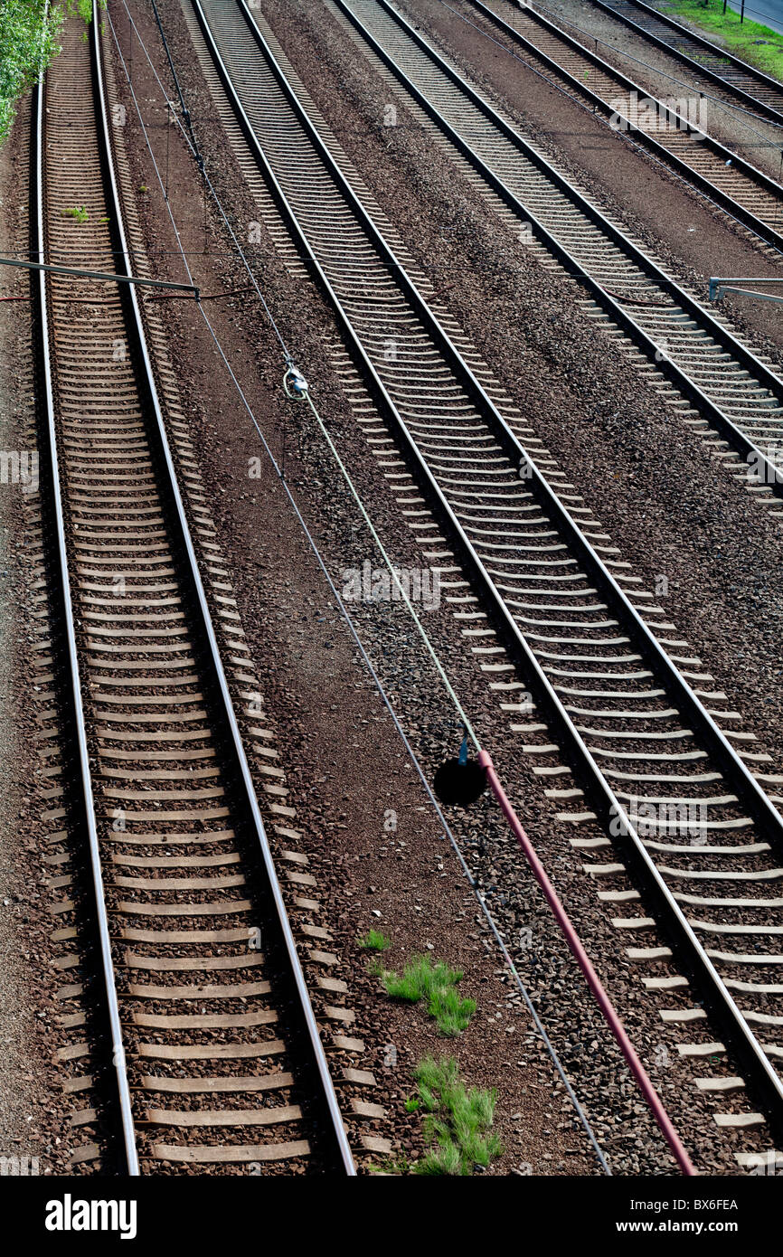 railway, tracks, corridor, Studenka Stock Photo - Alamy