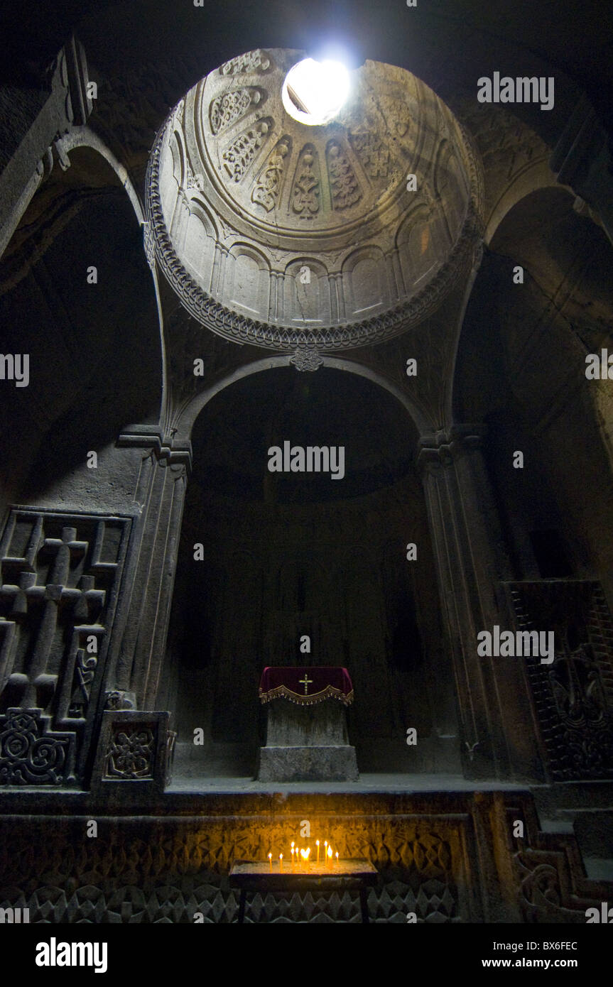 Inside Geghard Monastery, UNESCO World Heritage Site, Armenia, Caucasus ...