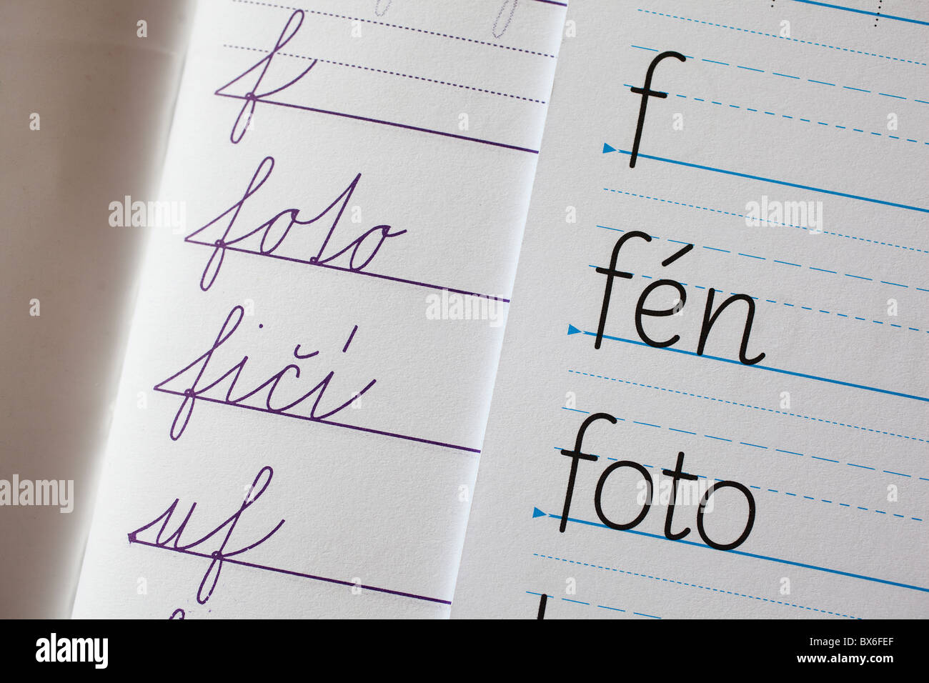 Comenia Script universal, alphabet Stock Photo - Alamy