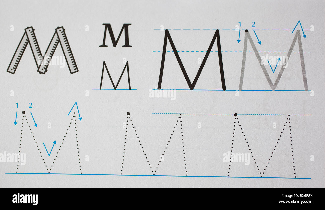 Comenia Script universal, alphabet Stock Photo - Alamy