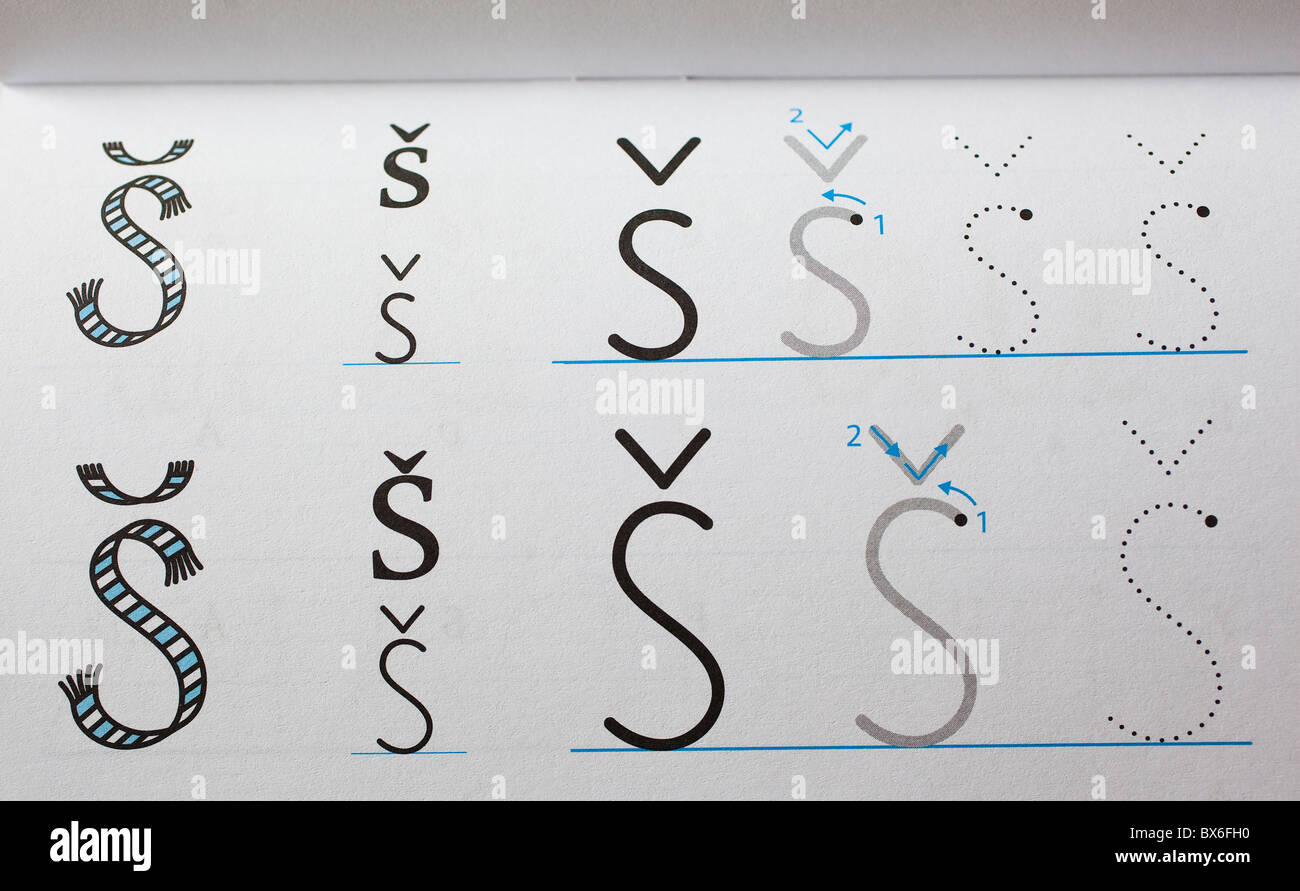 Comenia Script universal, alphabet Stock Photo - Alamy