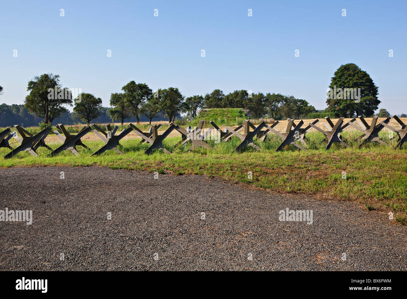 Line of tank barriers hi-res stock photography and images - Alamy