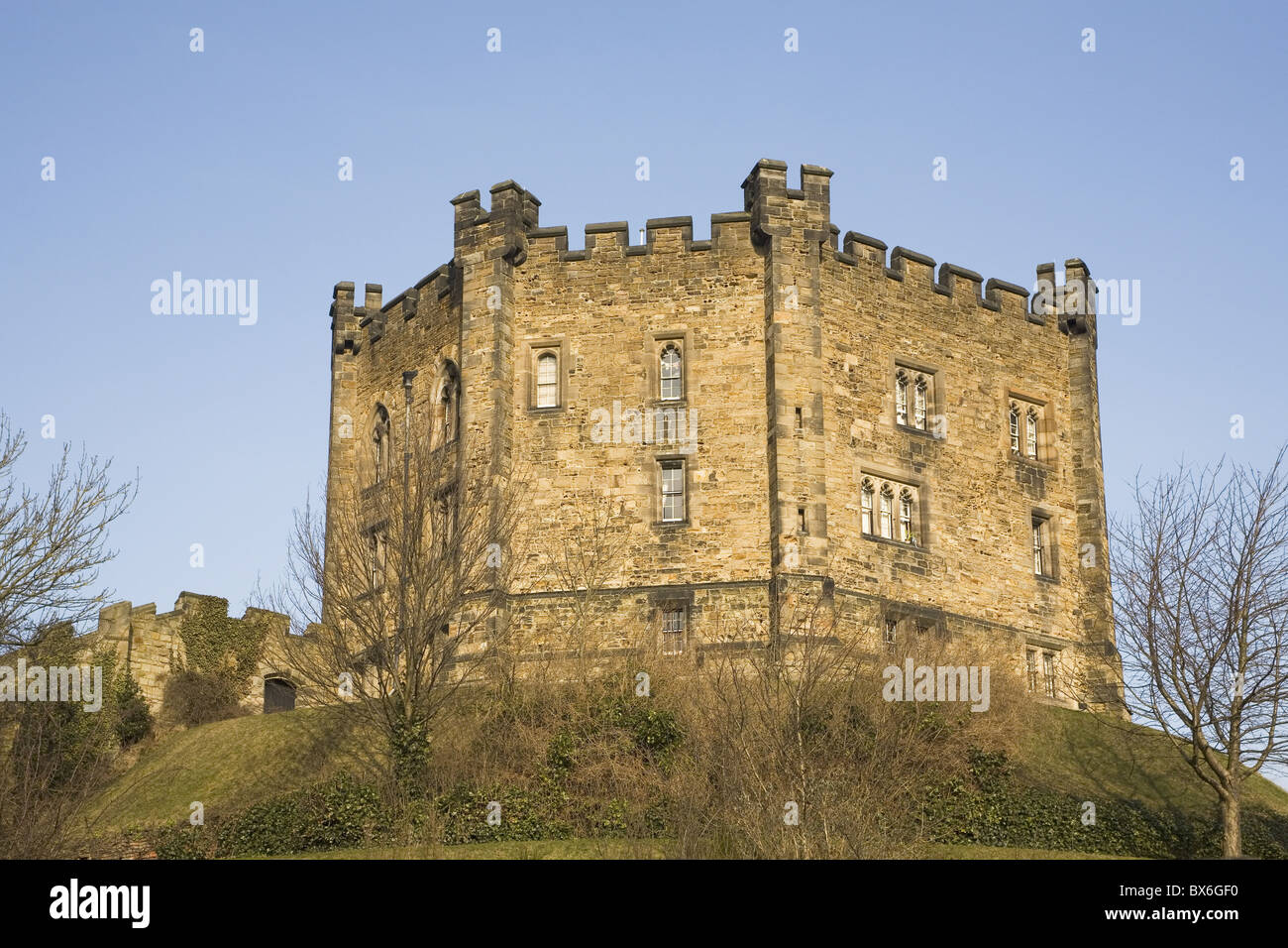 Durham Castle, a motte and bailey structure, UNESCO World Heritage Site ...