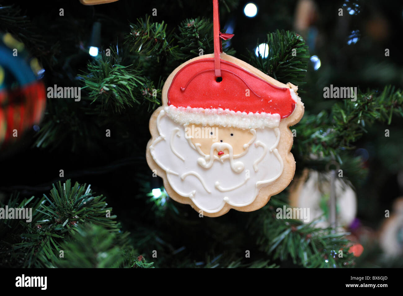 Santa Claus Christmas Cookie Tree Ornament Stock Photo - Alamy