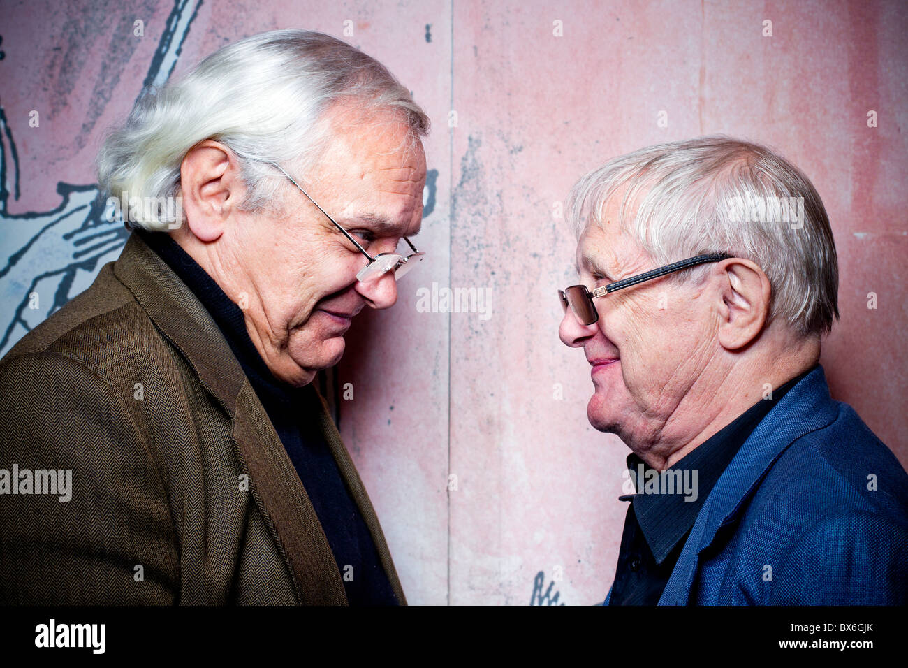 Musician and artist poses with his brother ondrej suchy hi-res stock ...