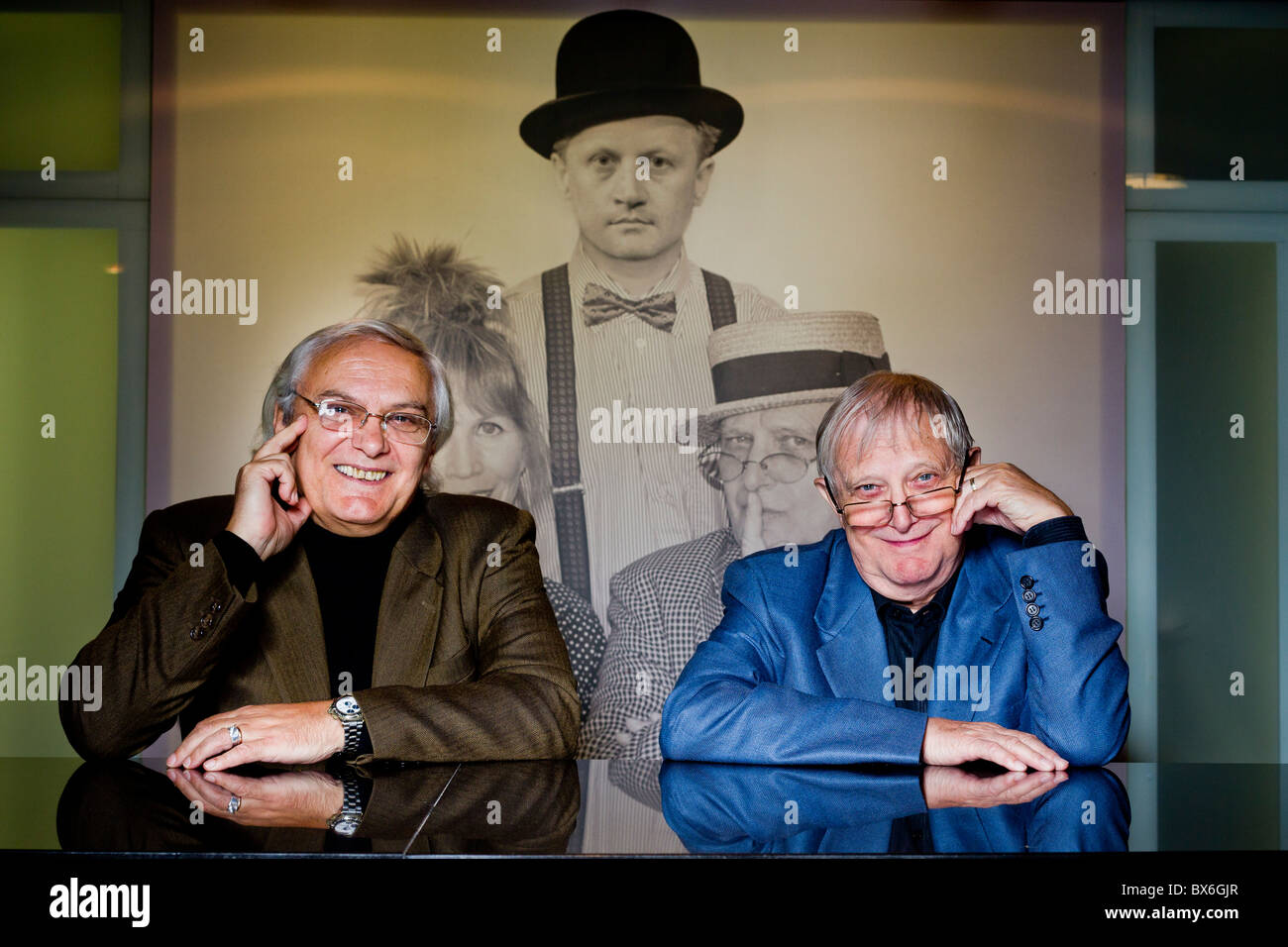 Musician and artist poses with his brother ondrej suchy hi-res stock ...