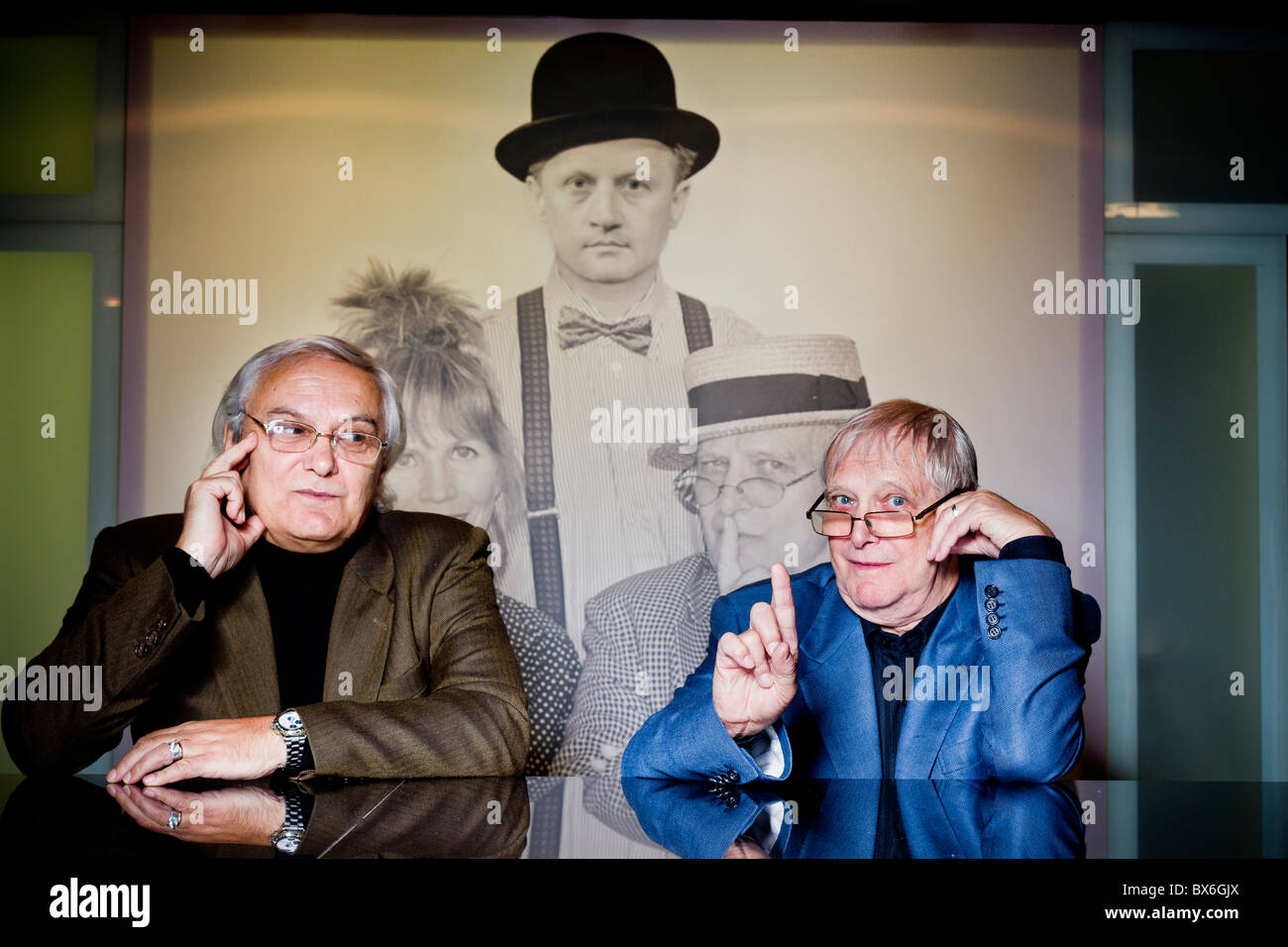 Musician and artist poses with his brother ondrej suchy hi-res stock ...