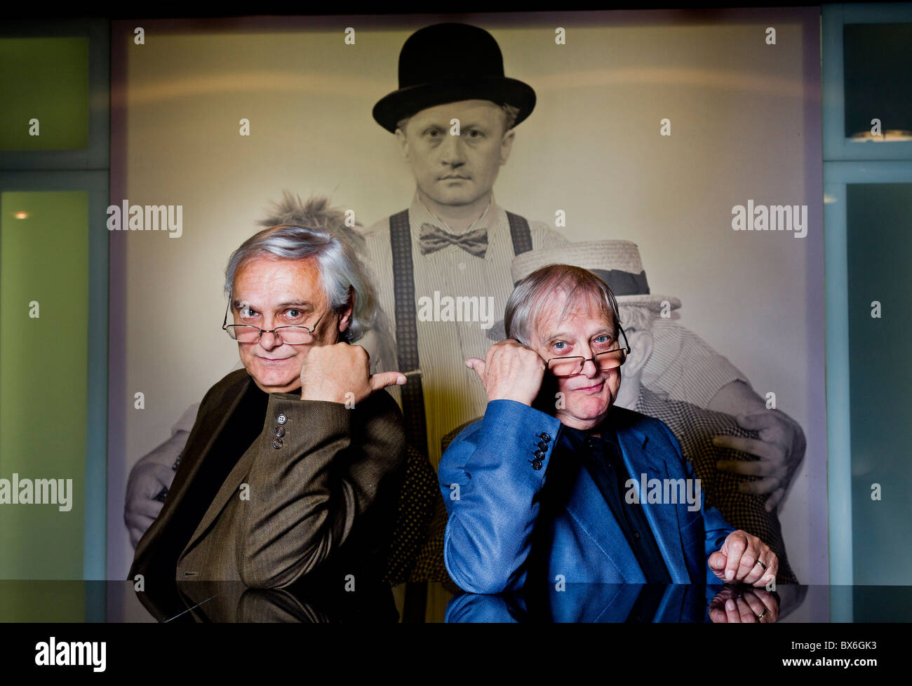 Musician and artist poses with his brother ondrej suchy hi-res stock ...