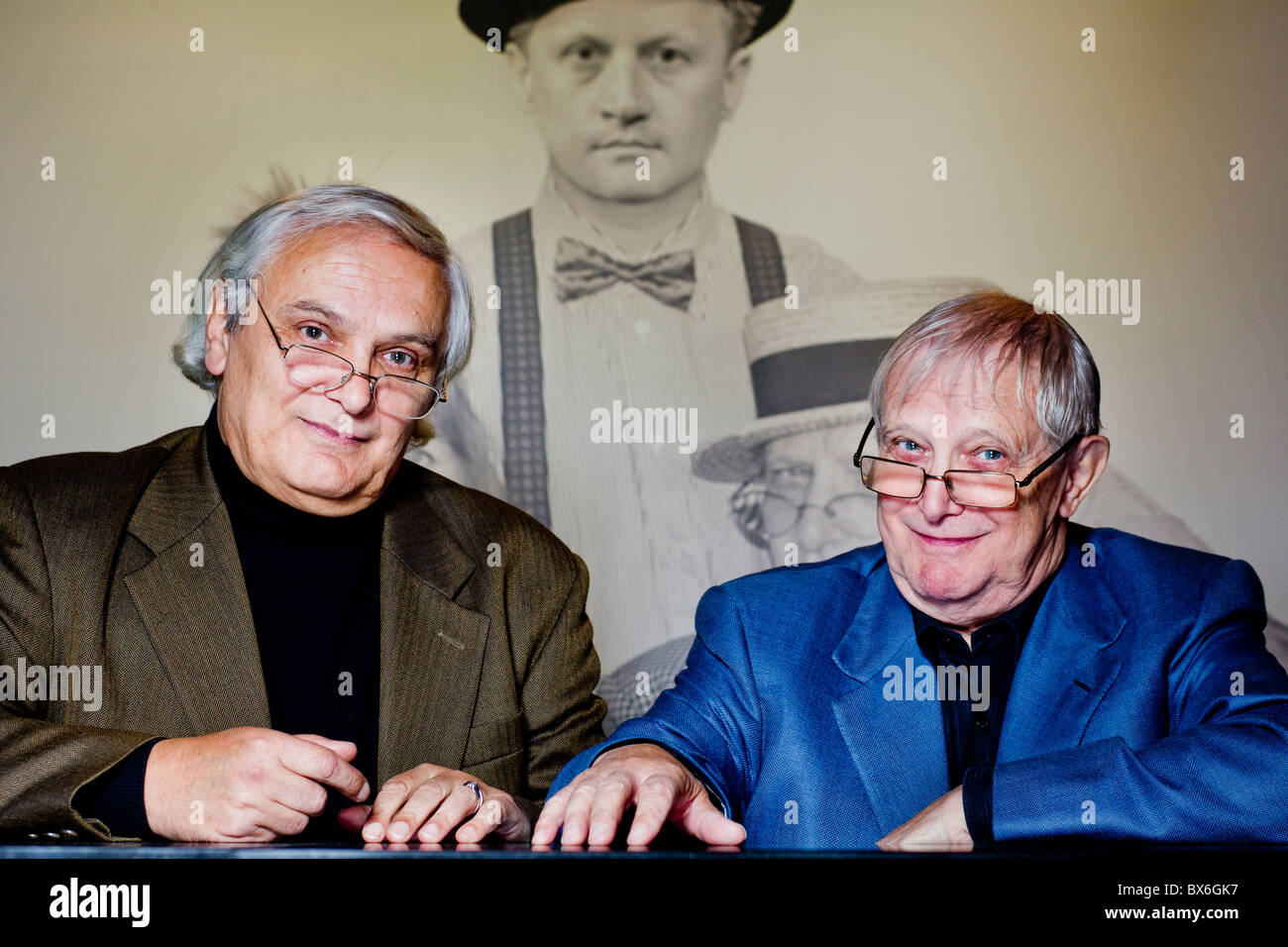 Musician and artist poses with his brother ondrej suchy hi-res stock ...