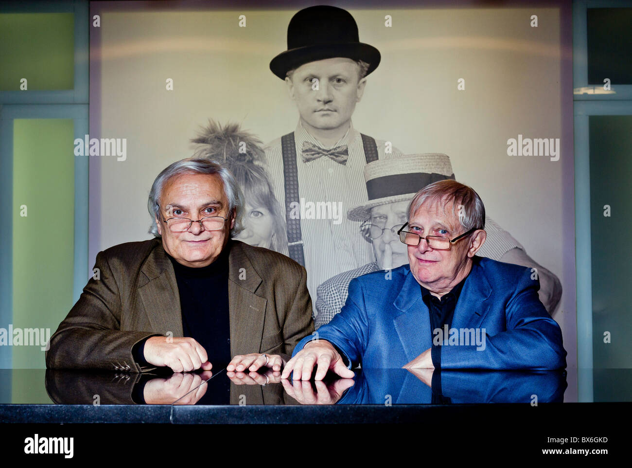 Musician and artist poses with his brother ondrej suchy hi-res stock ...