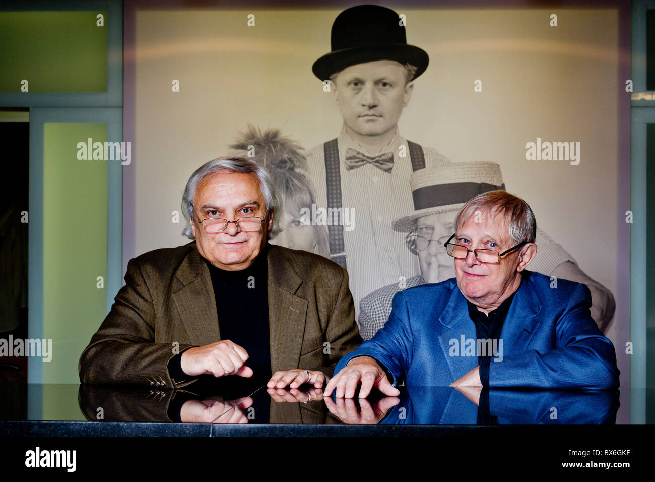 Musician and artist poses with his brother ondrej suchy hi-res stock ...