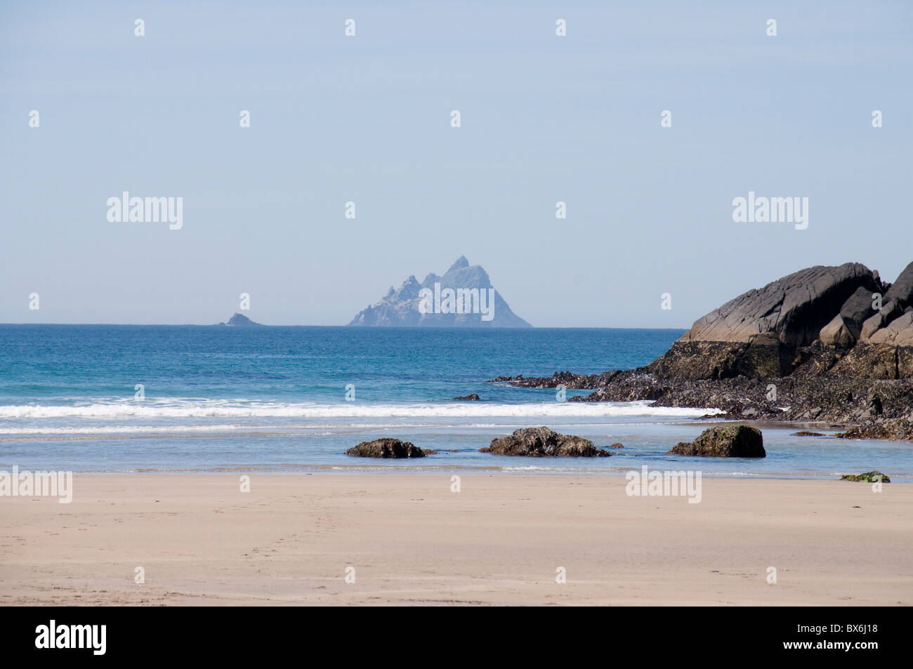 Ring of Kerry with the Skellig Rock in distance, County Kerry, Munster ...