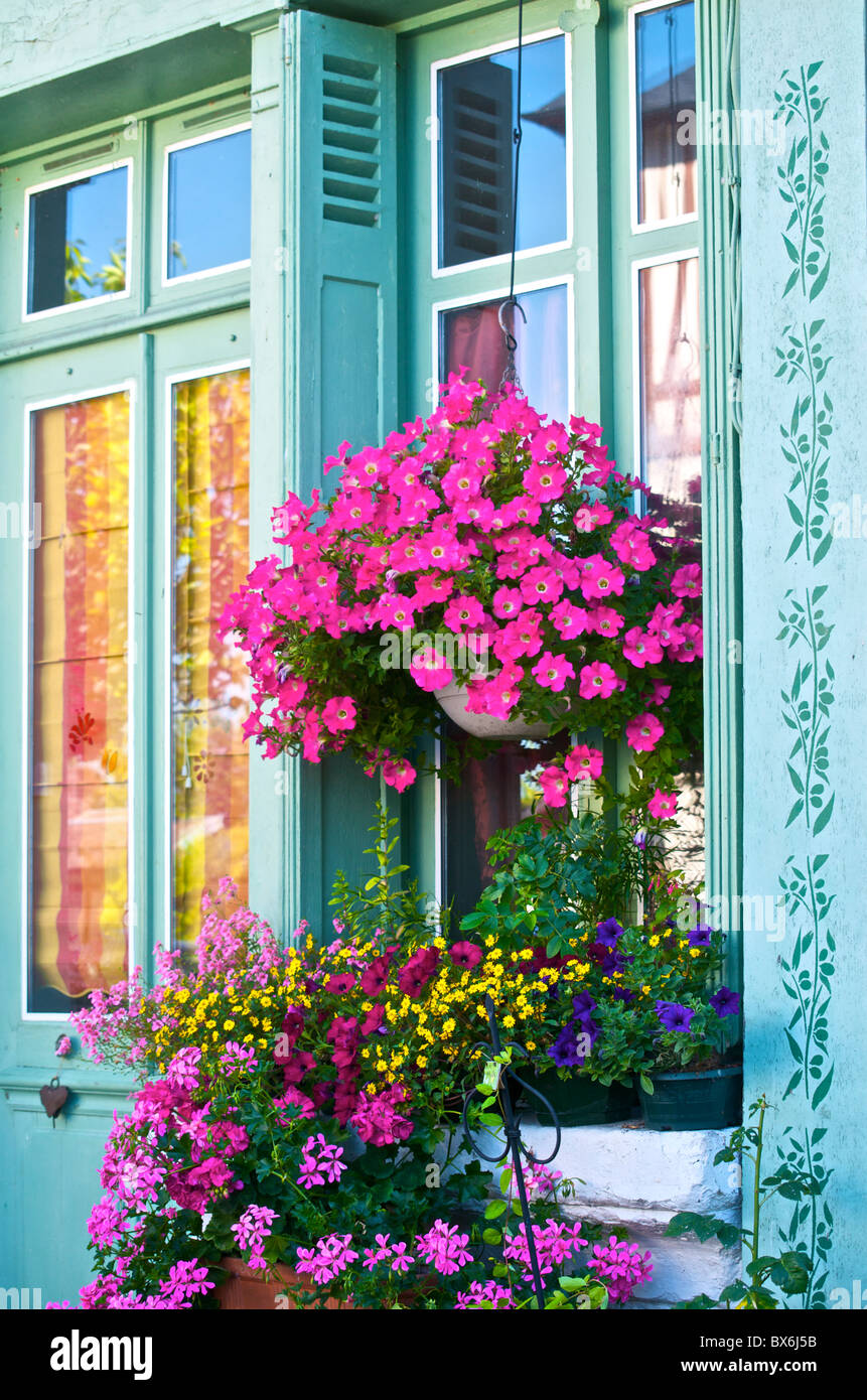 Window with flowers, France, Europe Stock Photo - Alamy