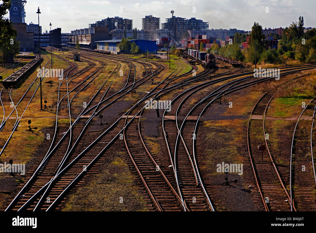 Freight-train carries shipping containers from goods-station Praha ...