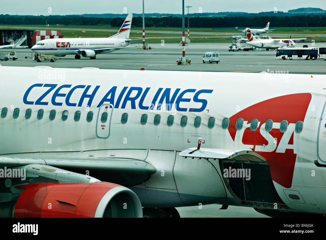 The planes of Czech Airlines (CSA) are seen at Ruzyne airport in Prague ...