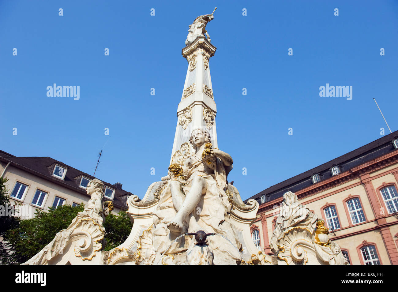 Water fountain, Trier, Rhineland, Germany, Europe Stock Photo - Alamy