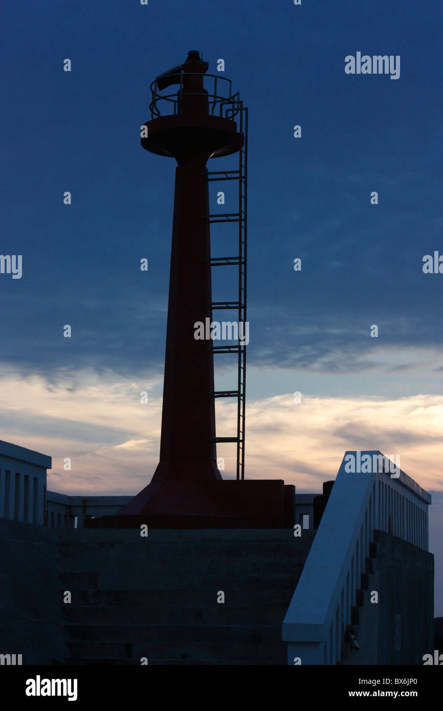 The light beacon at the entrance to AnPing Harbor Tainan, Taiwan Stock ...