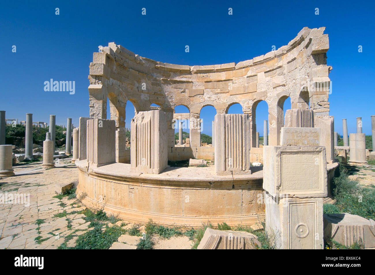 Market, Leptis Magna, UNESCO World Heritage Site, Tripolitania, Libya ...