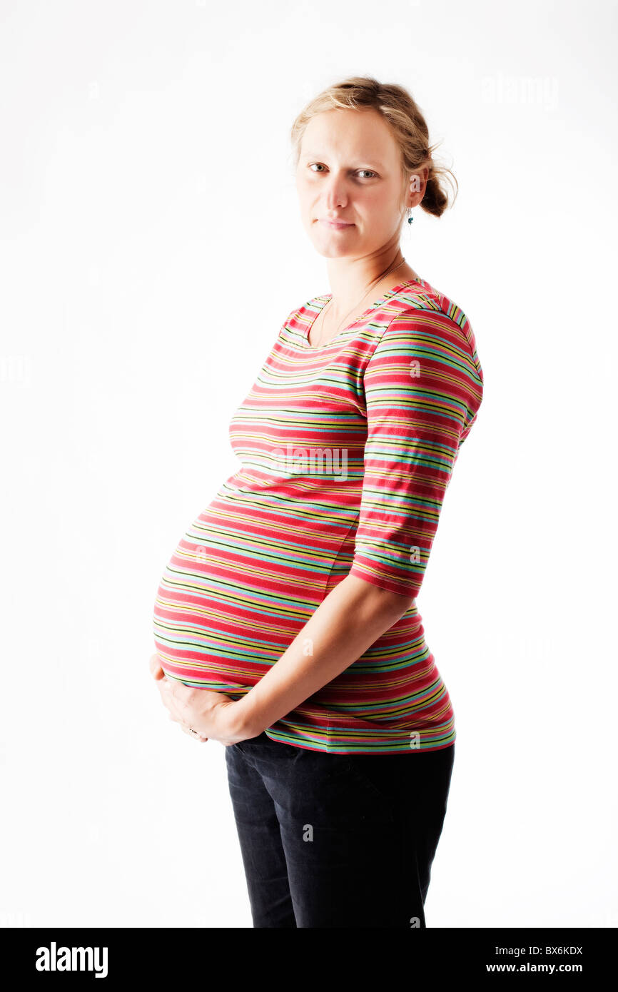 Pregnant young woman, pregnancy, belly, family. (CTK Photo/Josef ...