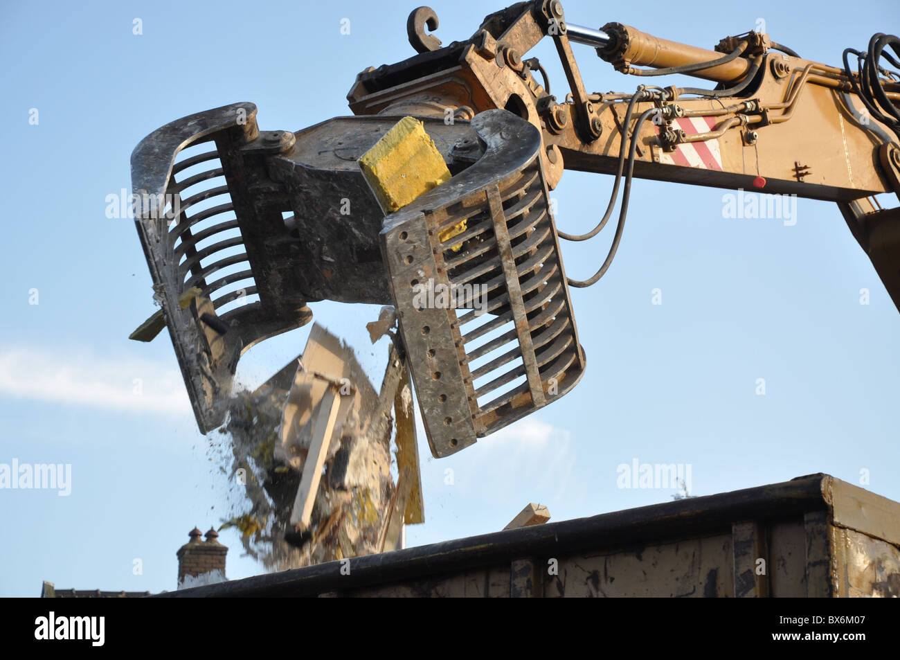 Demolition machine in action Stock Photo - Alamy