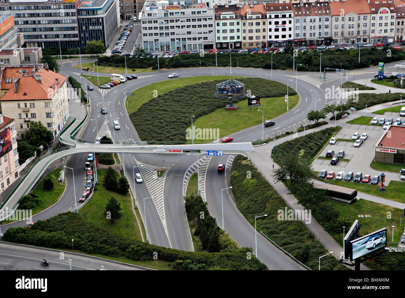motorway, highway, overpass, bridge, cars,city transport Stock Photo ...