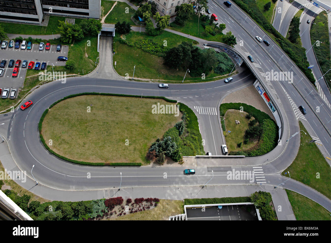 motorway, highway, overpass, bridge, cars,city transport Stock Photo ...