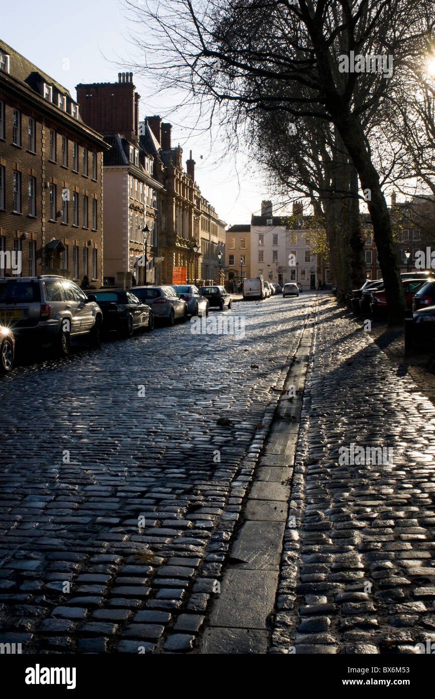 Queen Square Bristol UK Low light on cobbles Stock Photo - Alamy