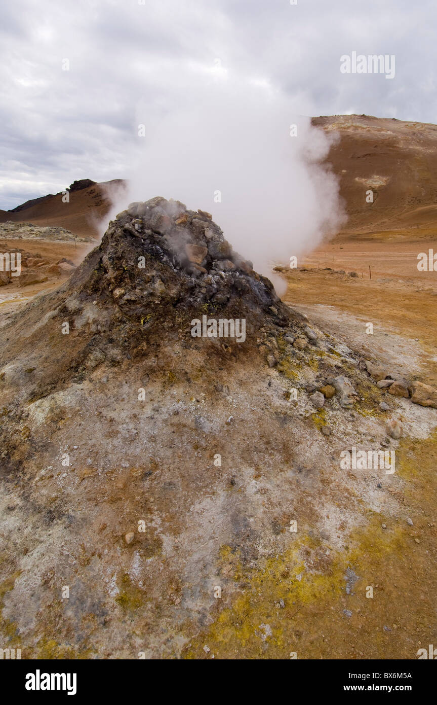 Hverir geothermal fields at the foot of Namafjall mountain, Myvatn lake ...