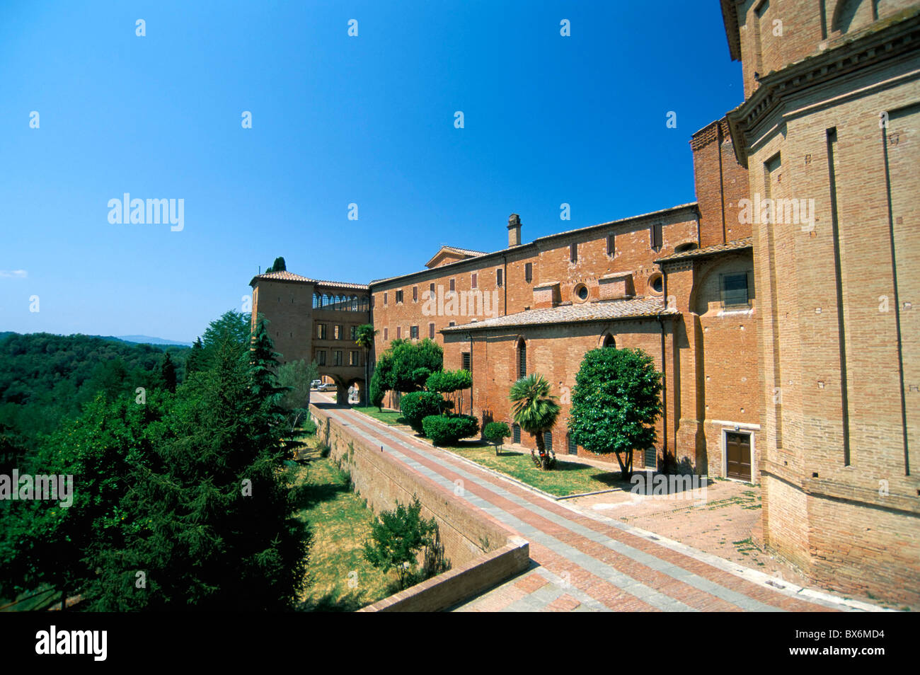 Monte Oliveto Maggiore abbey, Siena province, Tuscany, Italy, Europe ...