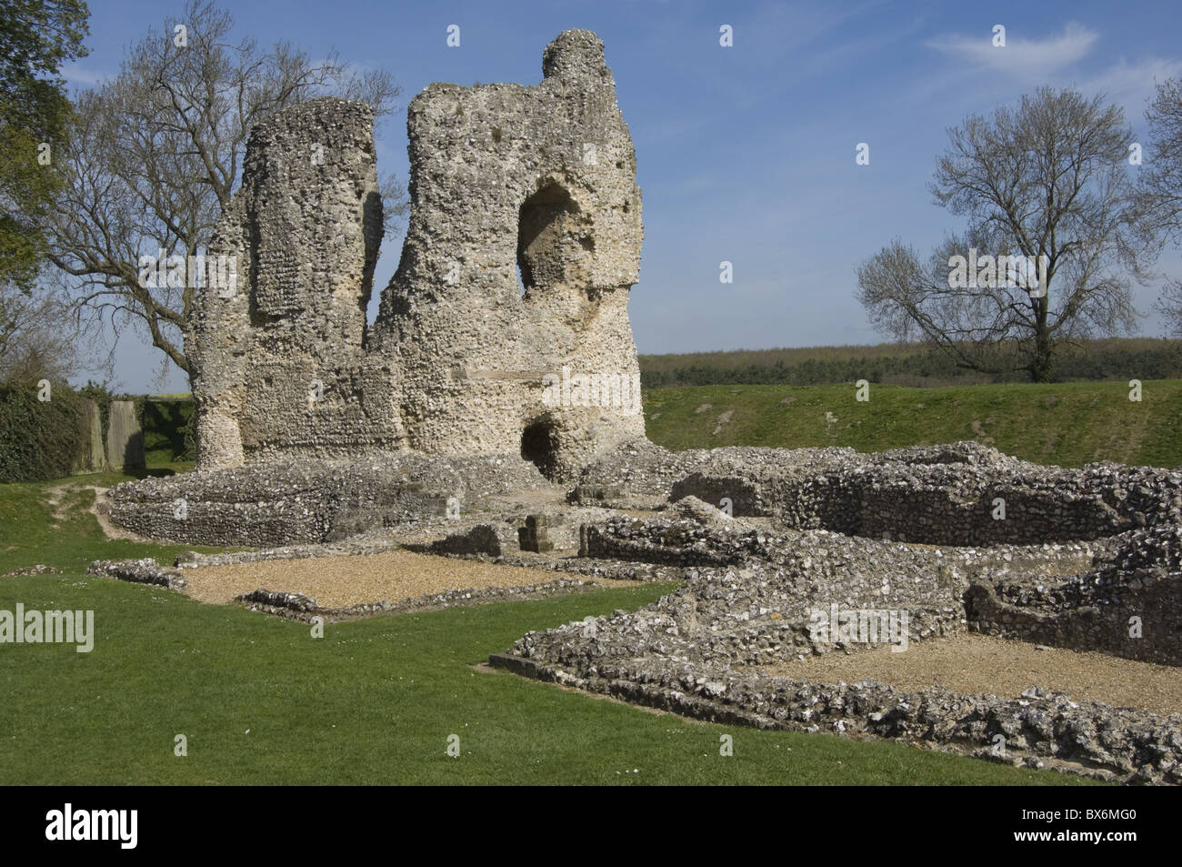 Ludgershall Castle, an 11th century fortress of flintstone construction ...